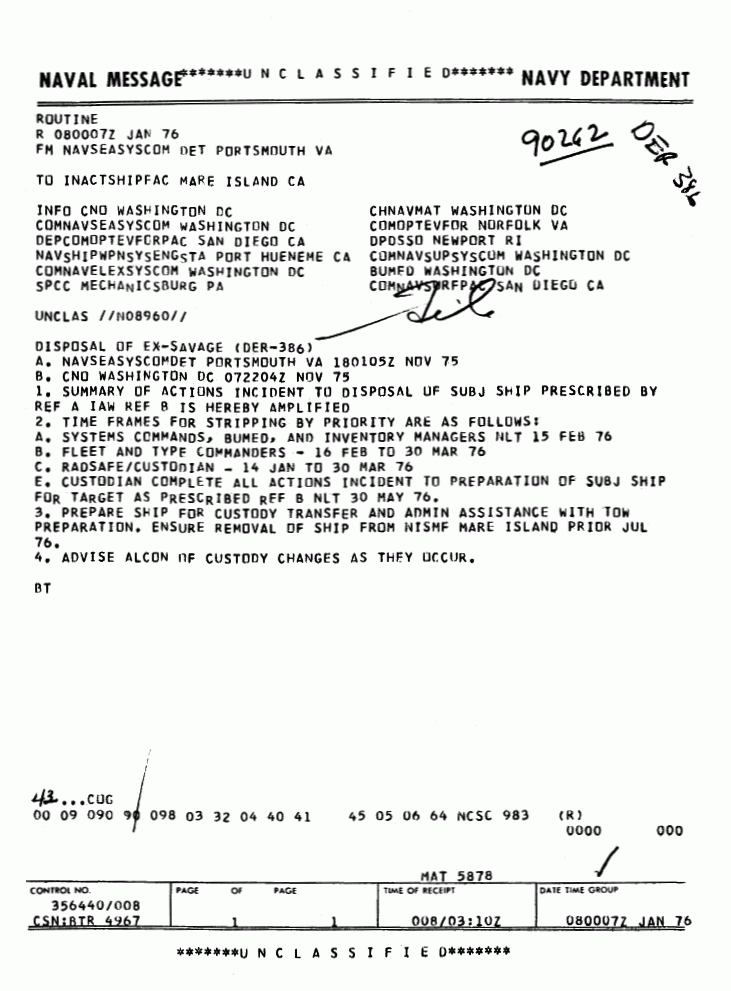 Naval Message 7 
